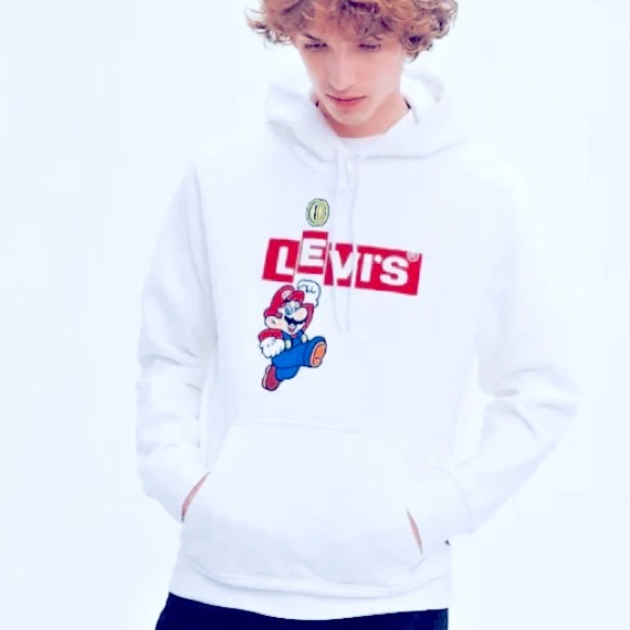 Levi's | Shirts | Levis X Super Mario Graphic Logo Mens White Pullover ...